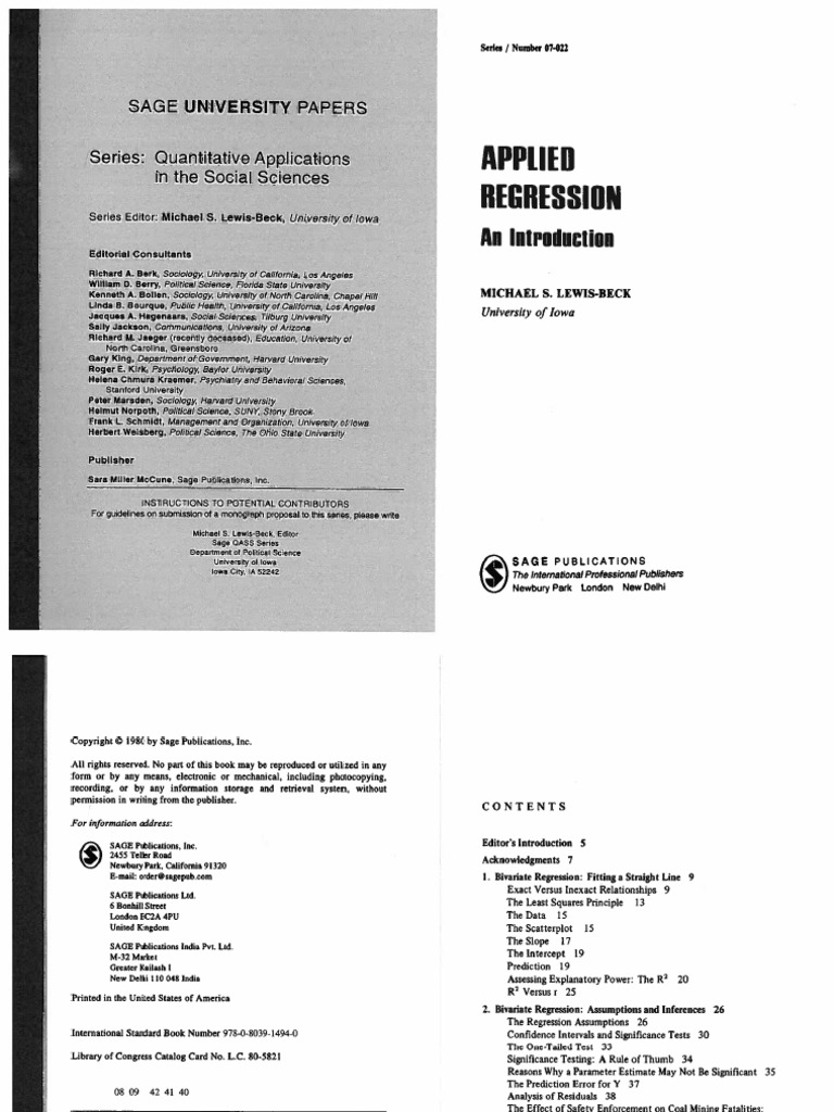 Applied Regression Lewis-Beck | PDF