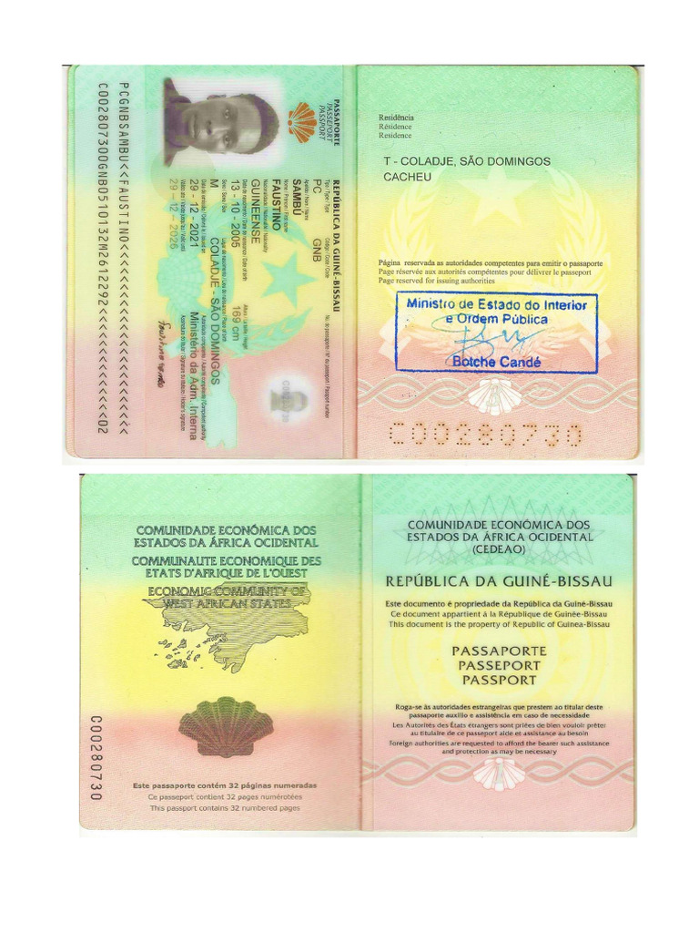 Passaporte Faustino Sambu | PDF