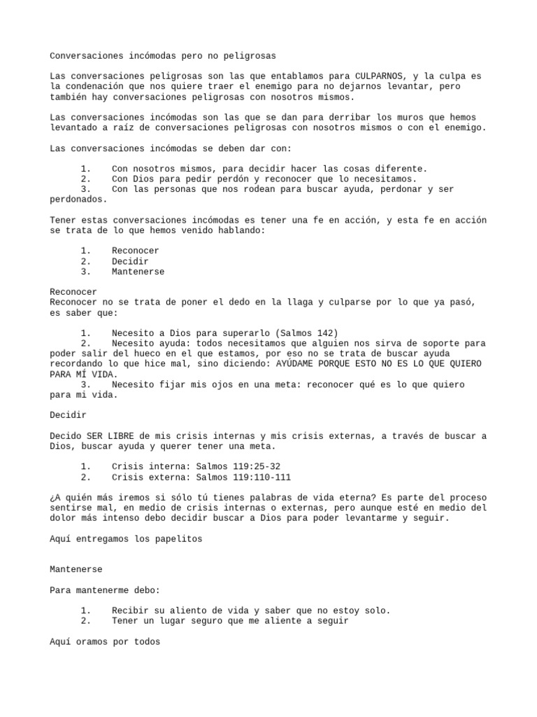 Conversaciones Incómodas para Crecer | PDF