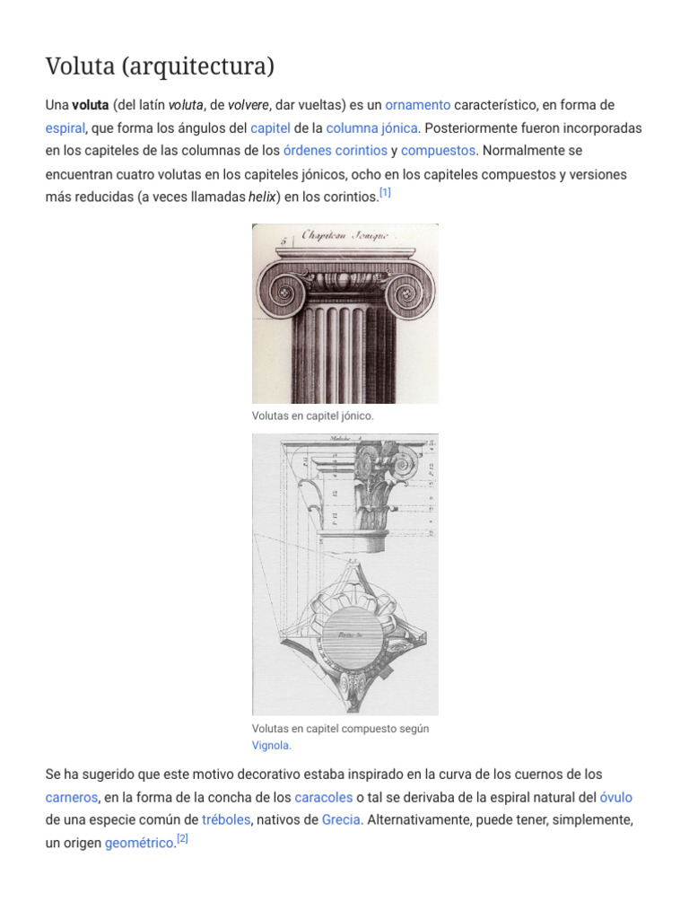Volutas en Arquitectura: Definición y Tipos | PDF | Diseño ...