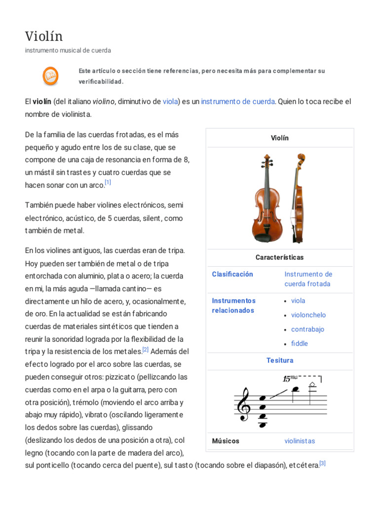 Historia y Características del Violín | PDF | Violín | Instrumentos ...