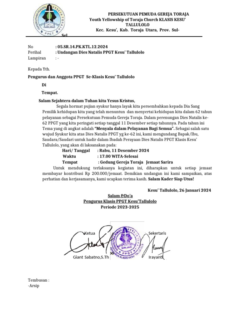 Undangan Dies Natalis Ke-62, PPGT | PDF
