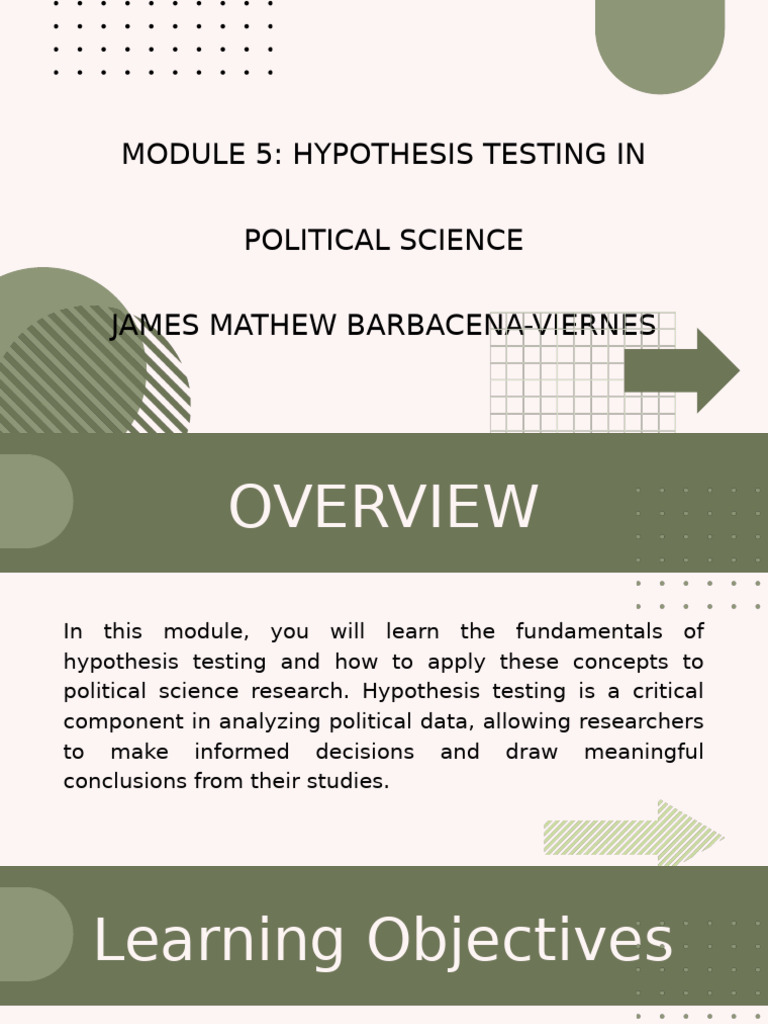 GE ELEC 3 MODULE 5 Hypothesis Testing in Political Science | PDF | P ...