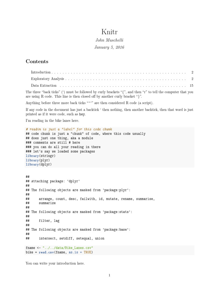 R Module 13A - Knitr - Reproducible Research A | PDF | Errors And Residuals | Applied Mathematics