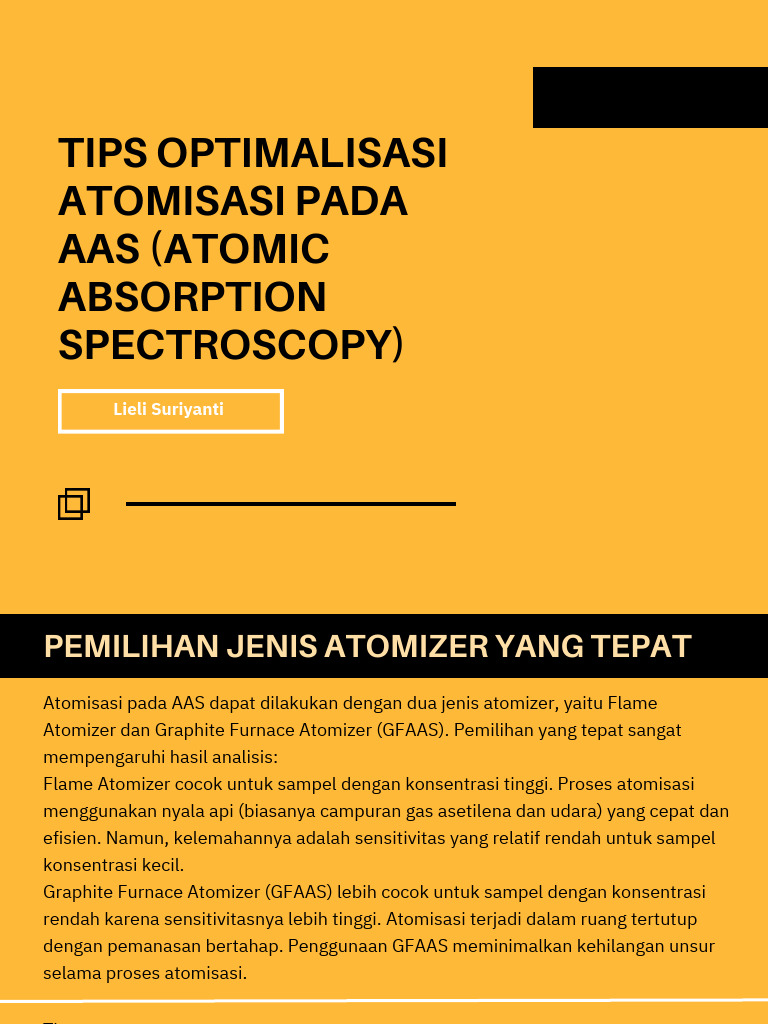 Tips Optimalisasi Atomisasi pada Instrumen AAS | PDF