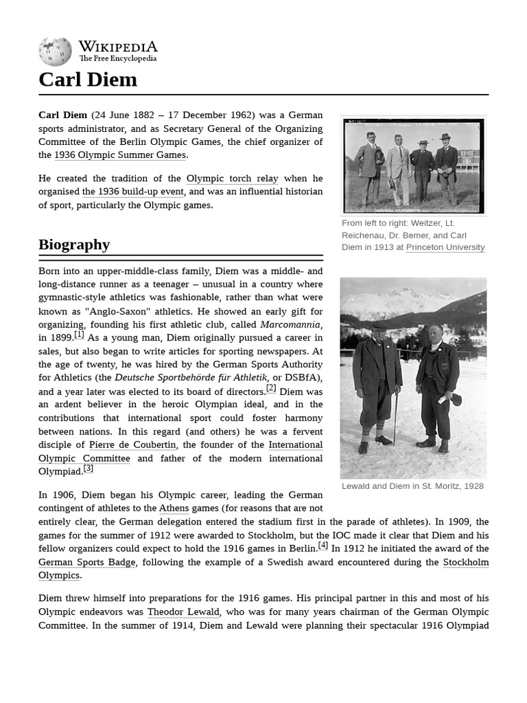 Carl_Diem | PDF | Olympic Games