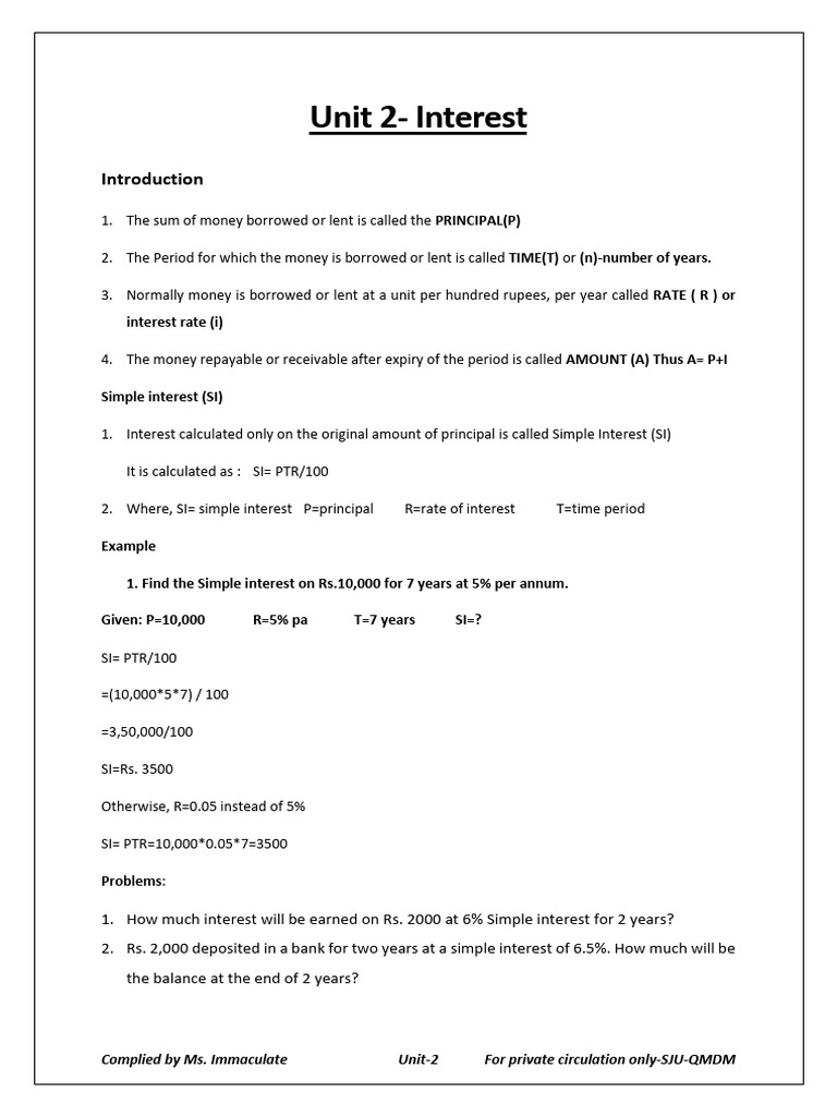 Simple and Compound Interest Guide | PDF | Interest | Compound Interest