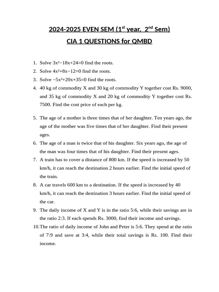Ratios QUESTIONS QMDM Practice | PDF | Prices | Speed