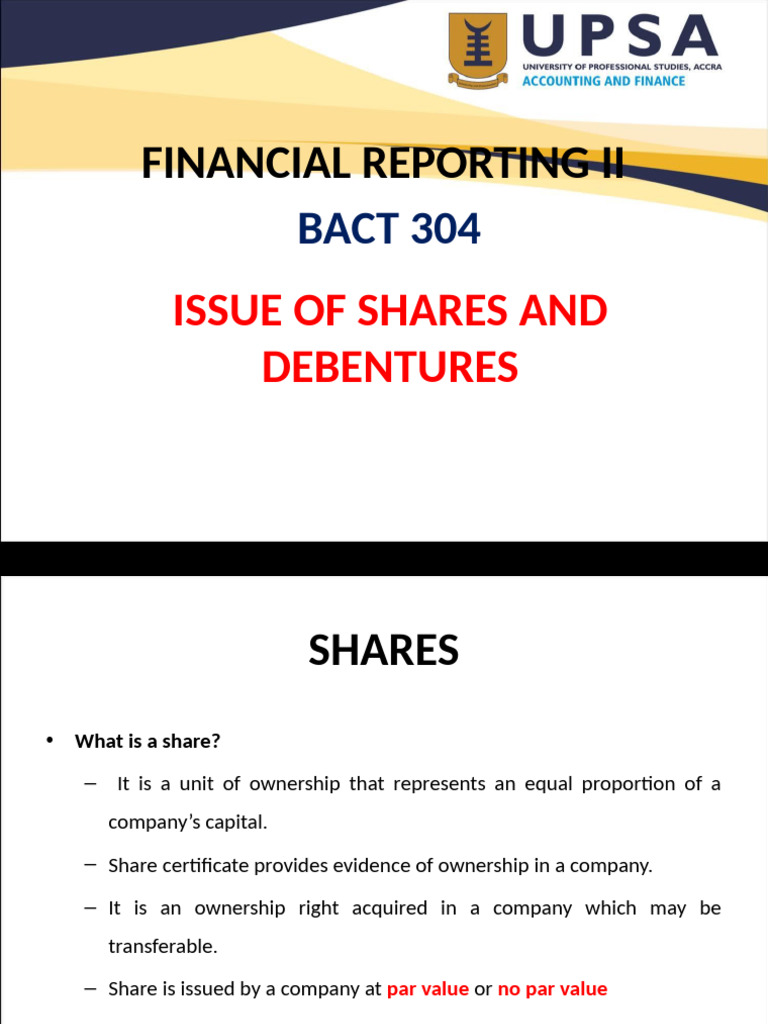 Issue of Shares and Debentures-Bact 304 - 2020-1 | PDF | Stocks ...