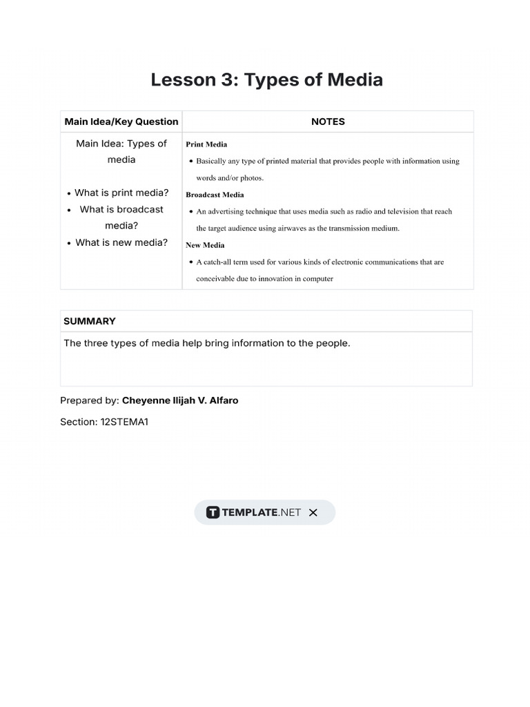 Lesson 3_ Types of Media | PDF