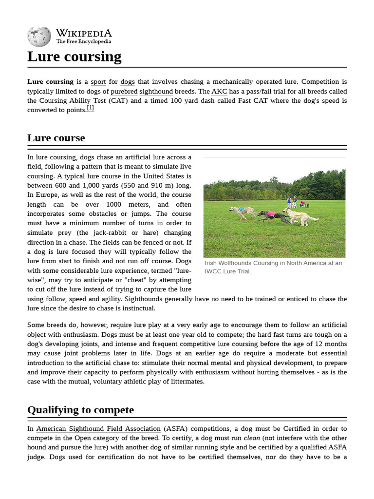 Lure_coursing | PDF | Dog Types | Rare Dog Breeds