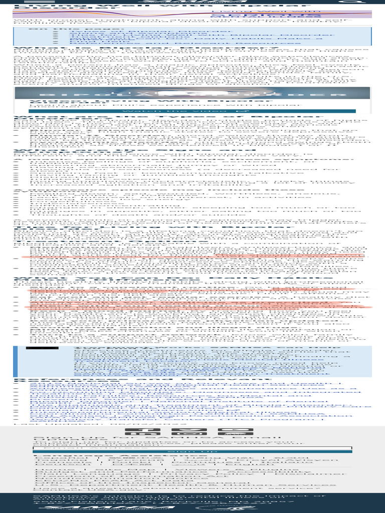Living Well With Bipolar Disorder SAMHSA | PDF | Bipolar Disorder | Mood Disorders
