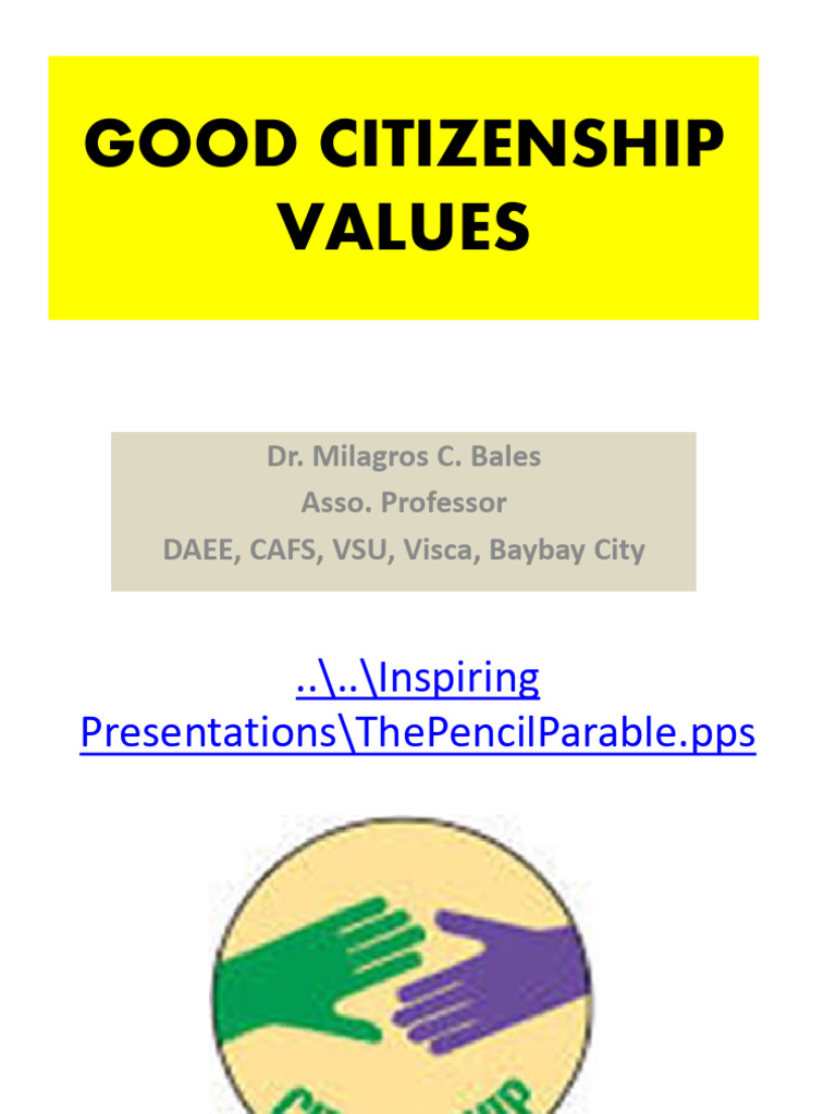 Good Citizenship Values for Filipinos | PDF | Truth | Citizenship