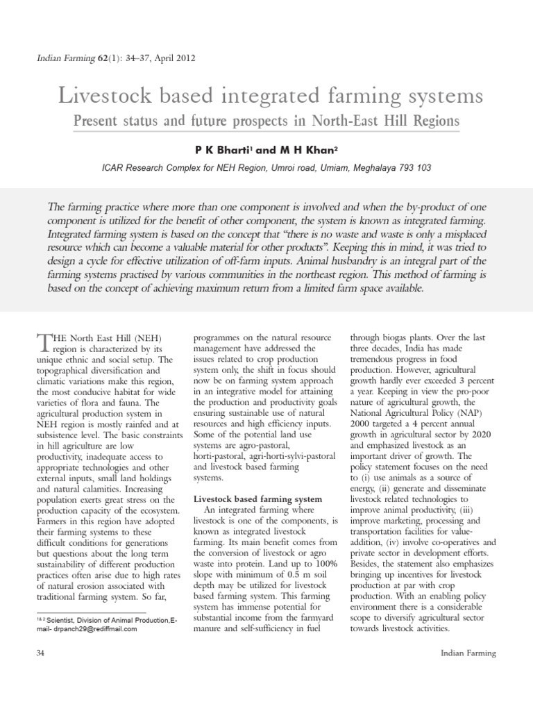 Ojsadmin, 10 Livestock Based Integrated Farming Systems | PDF | Agriculture | Livestock