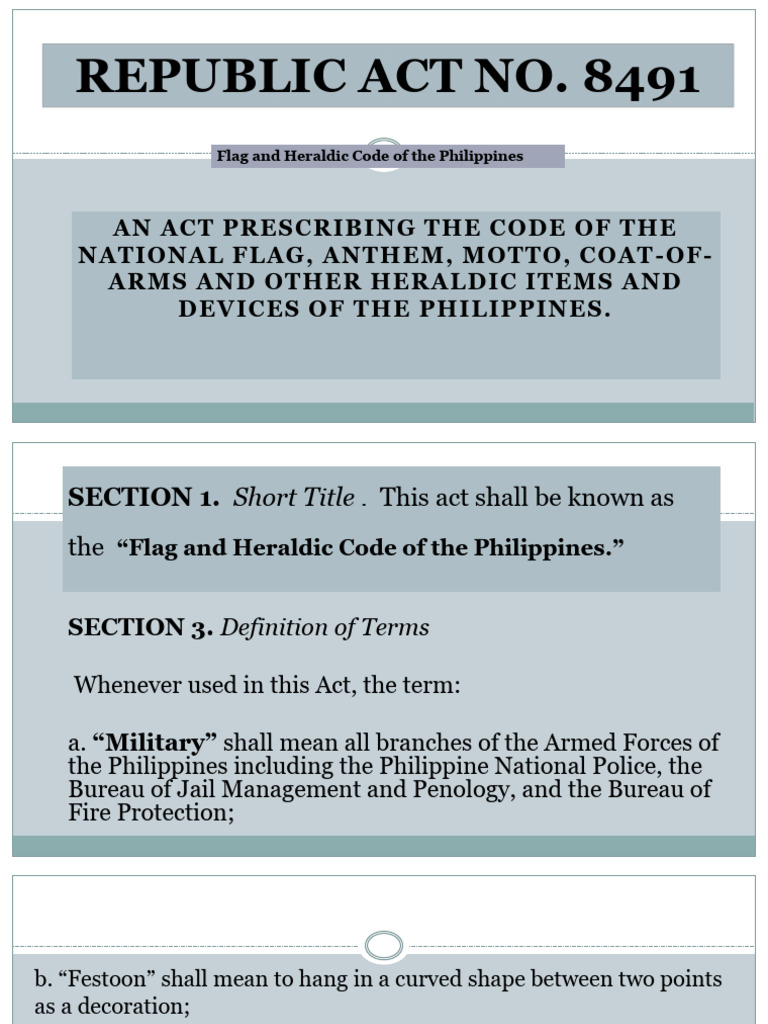 Flag and Heraldic Code of The Philippines | PDF | Heraldry | Flag