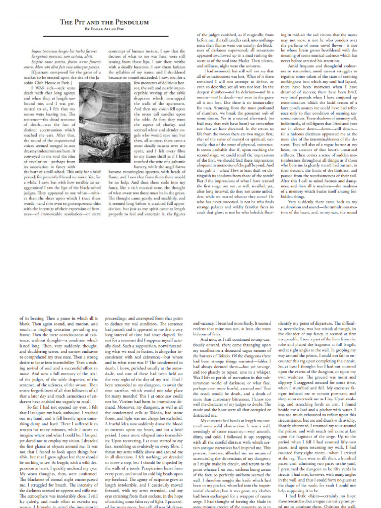 The Pit and The Pendulum | PDF