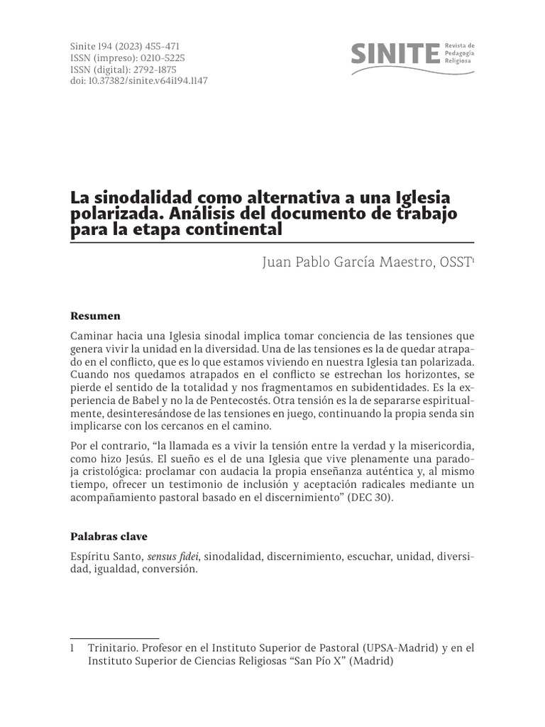 Sinite 194 Garcia Maestro | PDF | Iglesia Católica | Iglesia cristiana