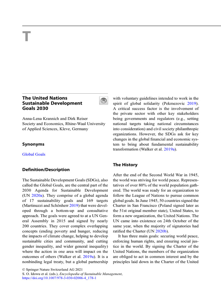 UN Sustainable Development Goals 2030 | PDF | Millennium Development ...