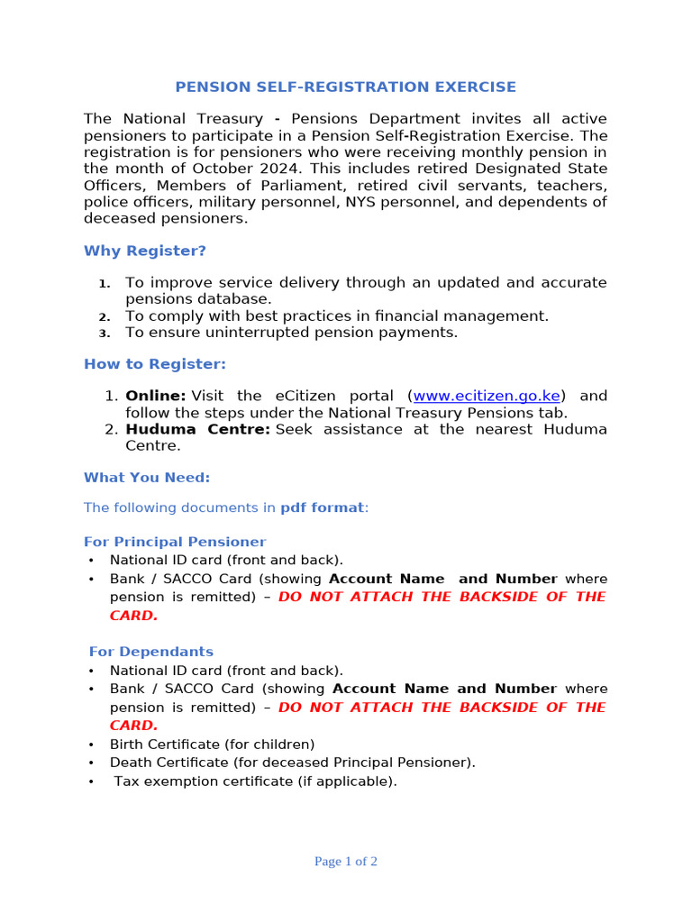 Pensions Self Registration | PDF