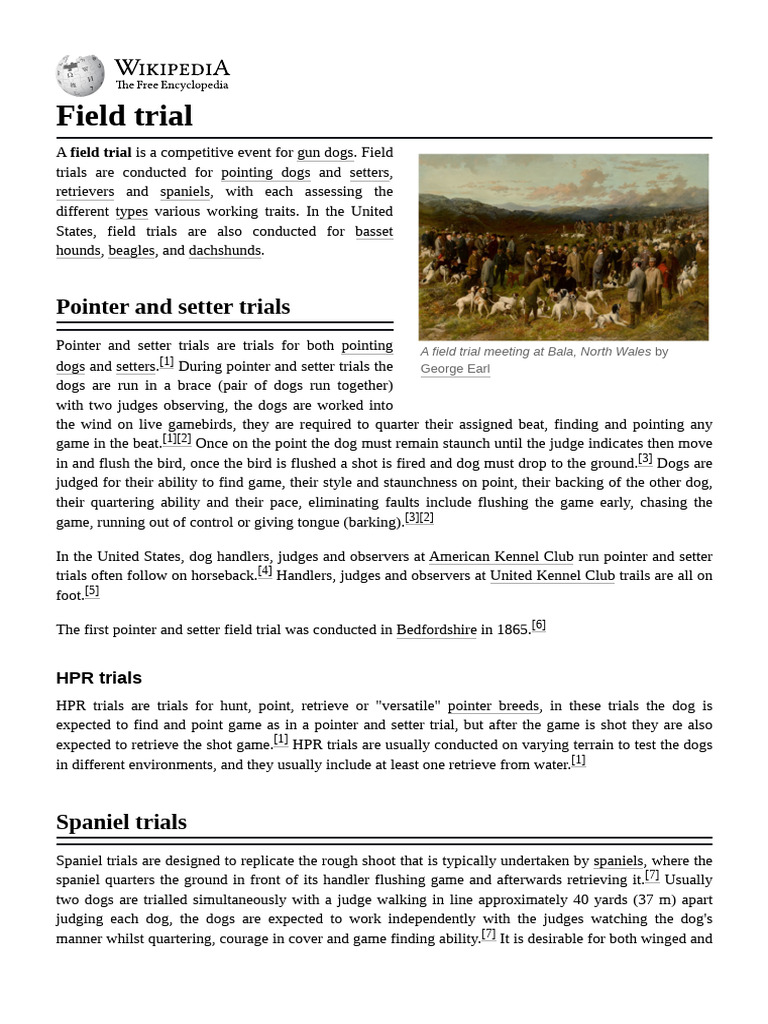 Field Trial Pdf Dog Types Hunting