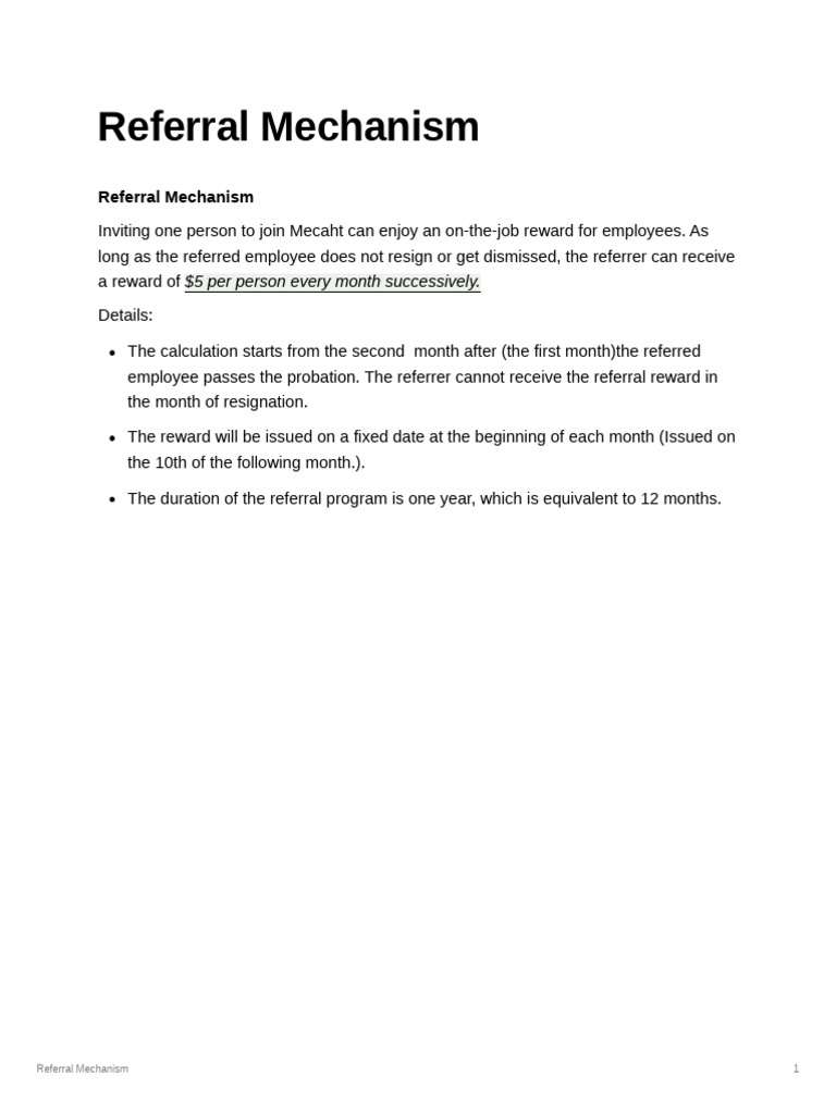 Referral Mechanism | PDF