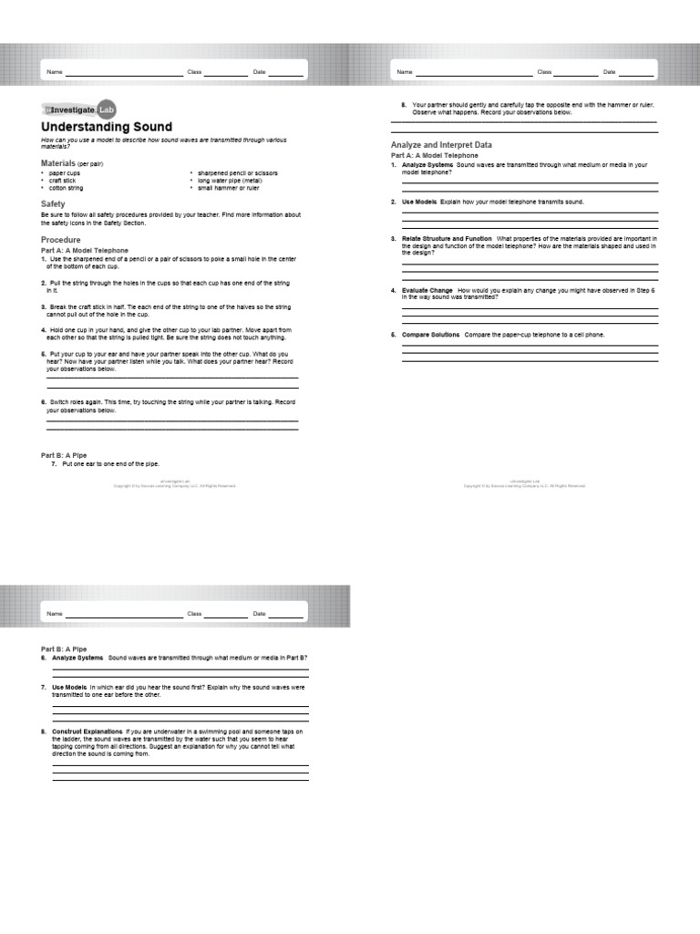 Understanding Sound Lab | PDF