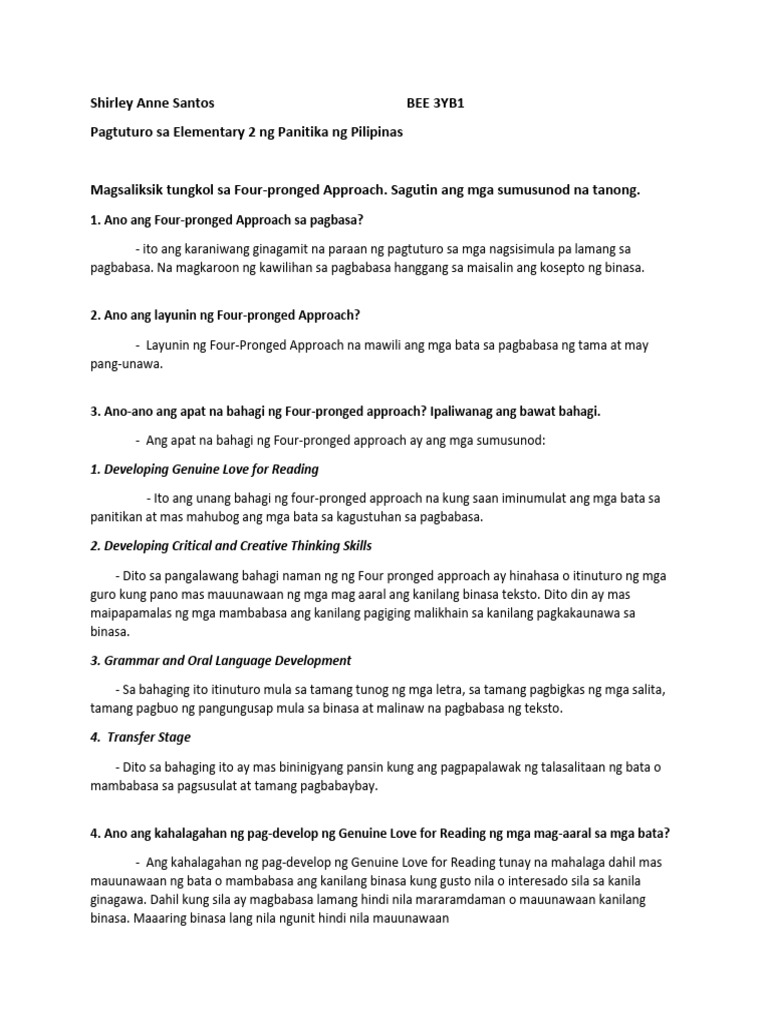 Four-Pronged Approach - Santos | PDF