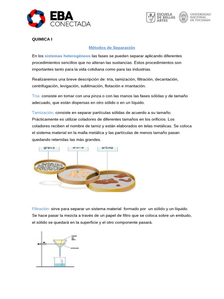 QUÍMICA I - Clase Métodos de Separación (5) | PDF | Cristalización | Mezcla