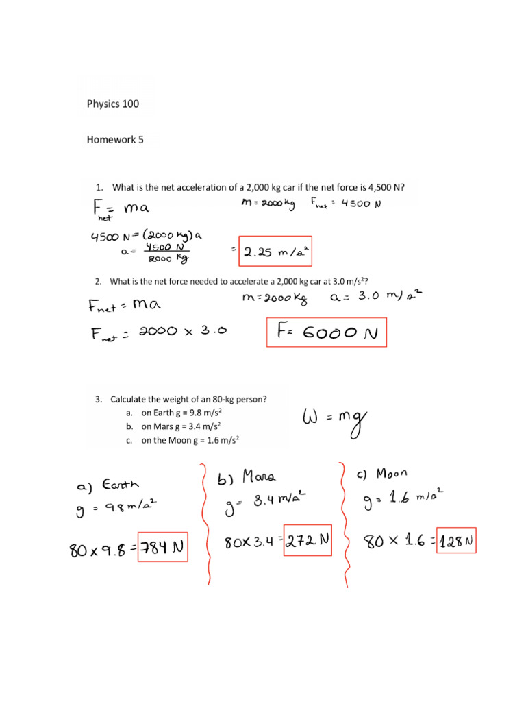 PHYS 100 HW 5 | PDF