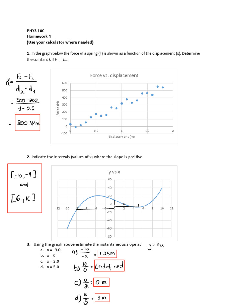 PHYS 100 HW 4 | PDF