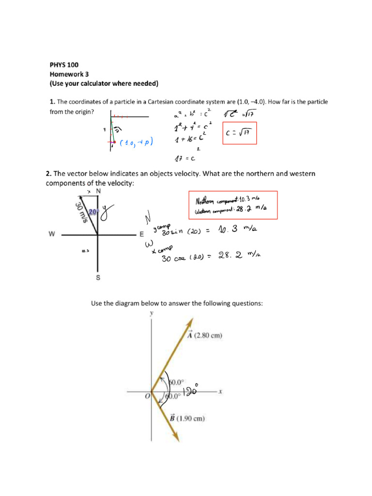 Phys 100 HW 3 | PDF