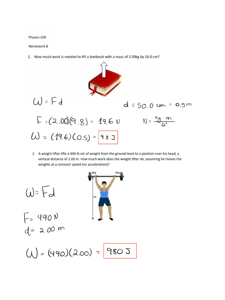 PHYS 100 HW 6 | PDF