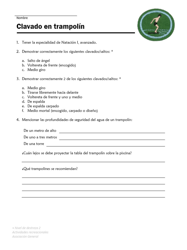 Clavado en Trampolín | PDF
