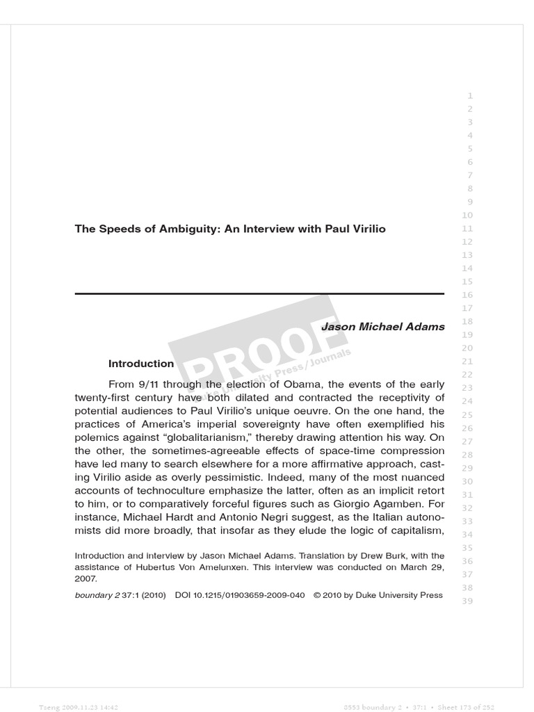 The_Speeds_of_Ambiguity_An_Interview_Wi | PDF | Jacob | Gilles Deleuze