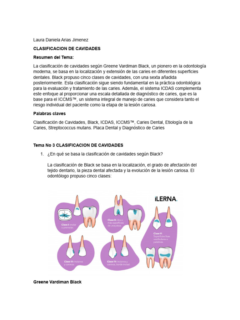 Clasificación de Las Cavidades | PDF | Odontología | Diente