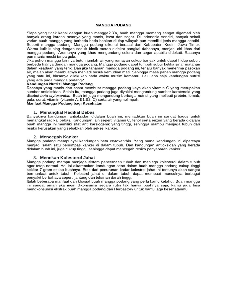 MANGGA PODANG | PDF