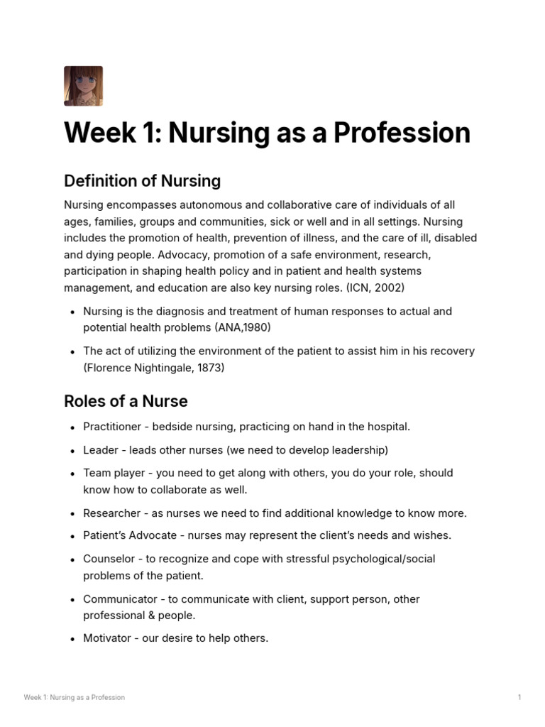 Overview of Nursing as a Profession | PDF | Informed Consent | Nursing