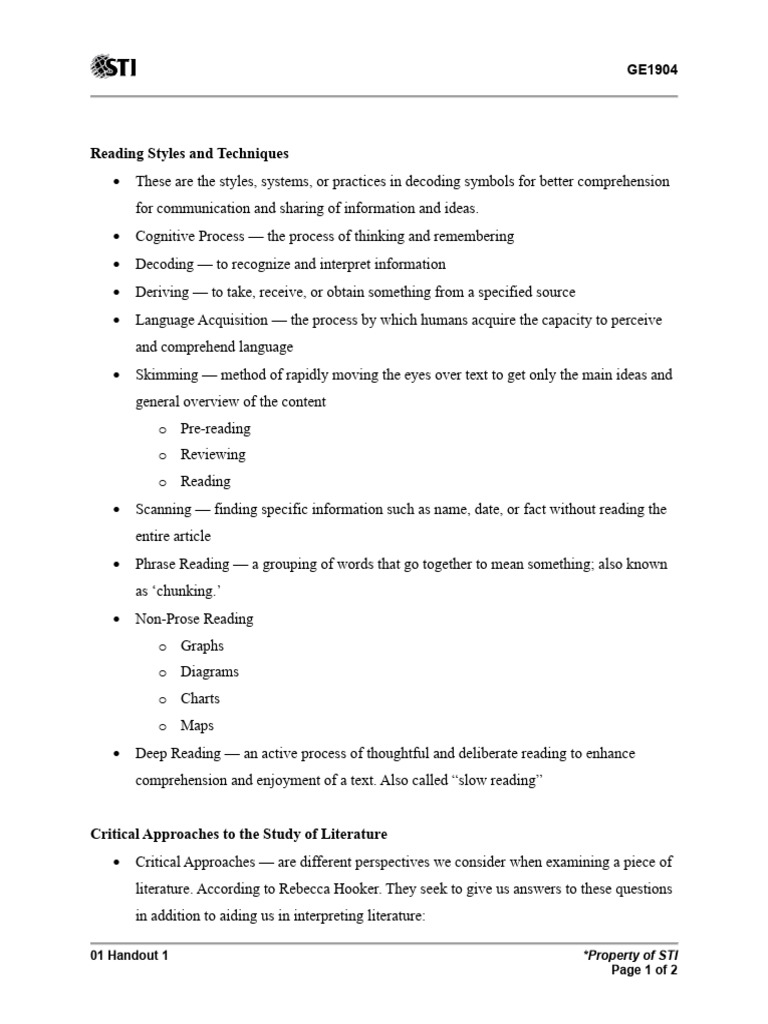 01 Handout 1 (01 Introduction) | PDF | Reading Comprehension | Liberal ...