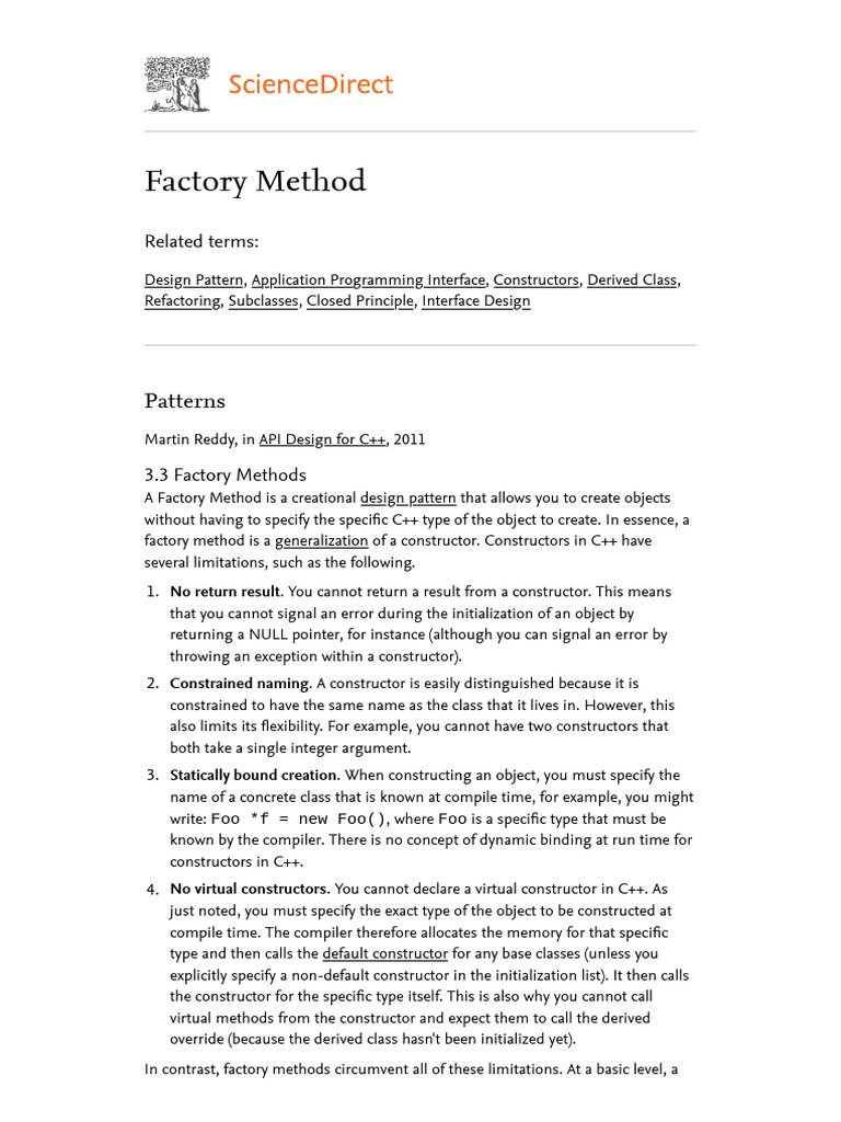Factory Method - an overview | ScienceDirect Topics | PDF | Class (Computer Programming ...