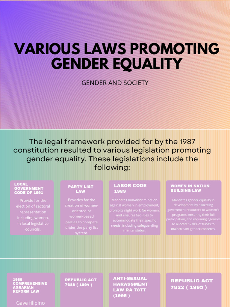 Gender Equality Laws in the Philippines | PDF | Woman | Gender Studies