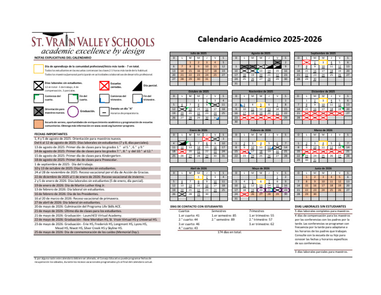 2025 2026 Academic Calendar Final Draft SPANISH 1 | PDF