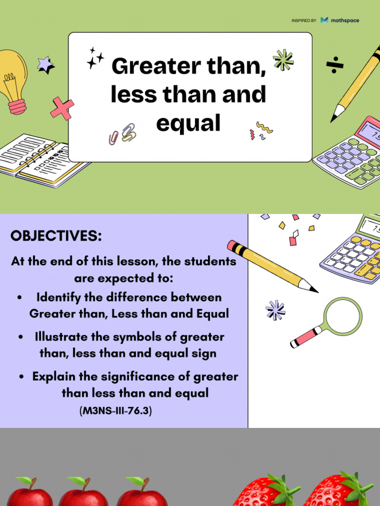 Greater Than Less Than and Equal | PDF