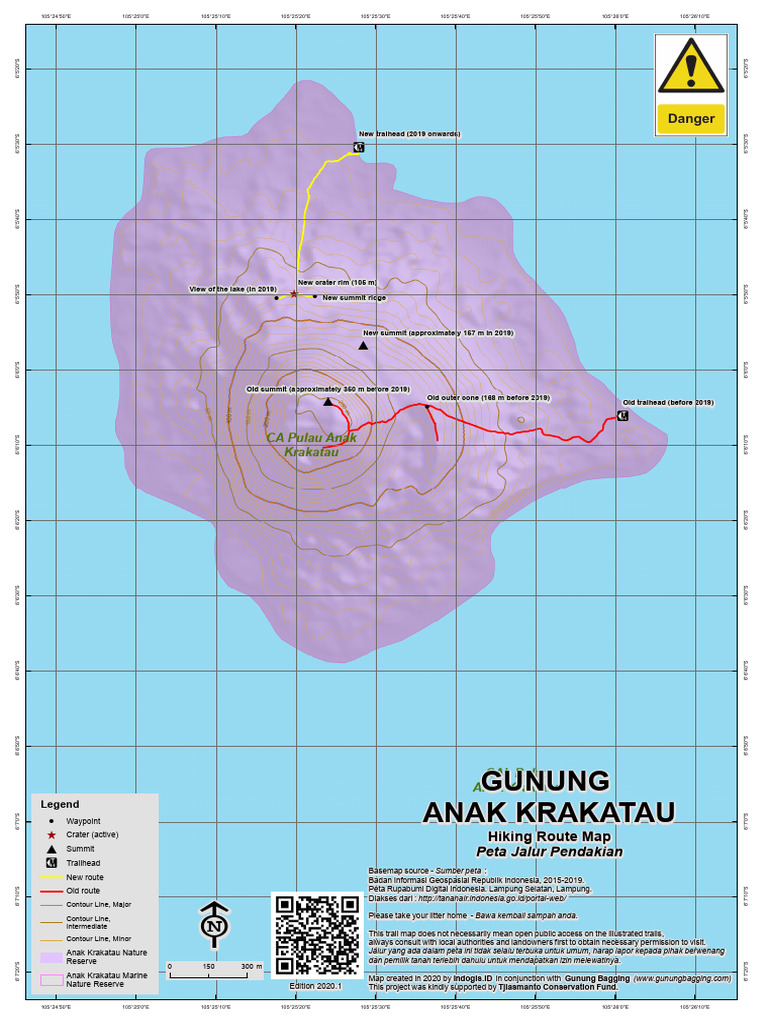 Peta Jalur Pendakian Anak Krakatau | PDF