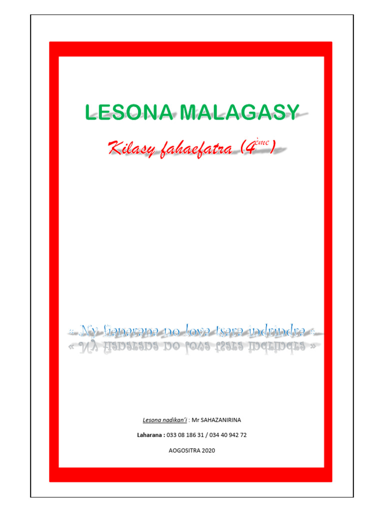 Malagasy 4eme | PDF