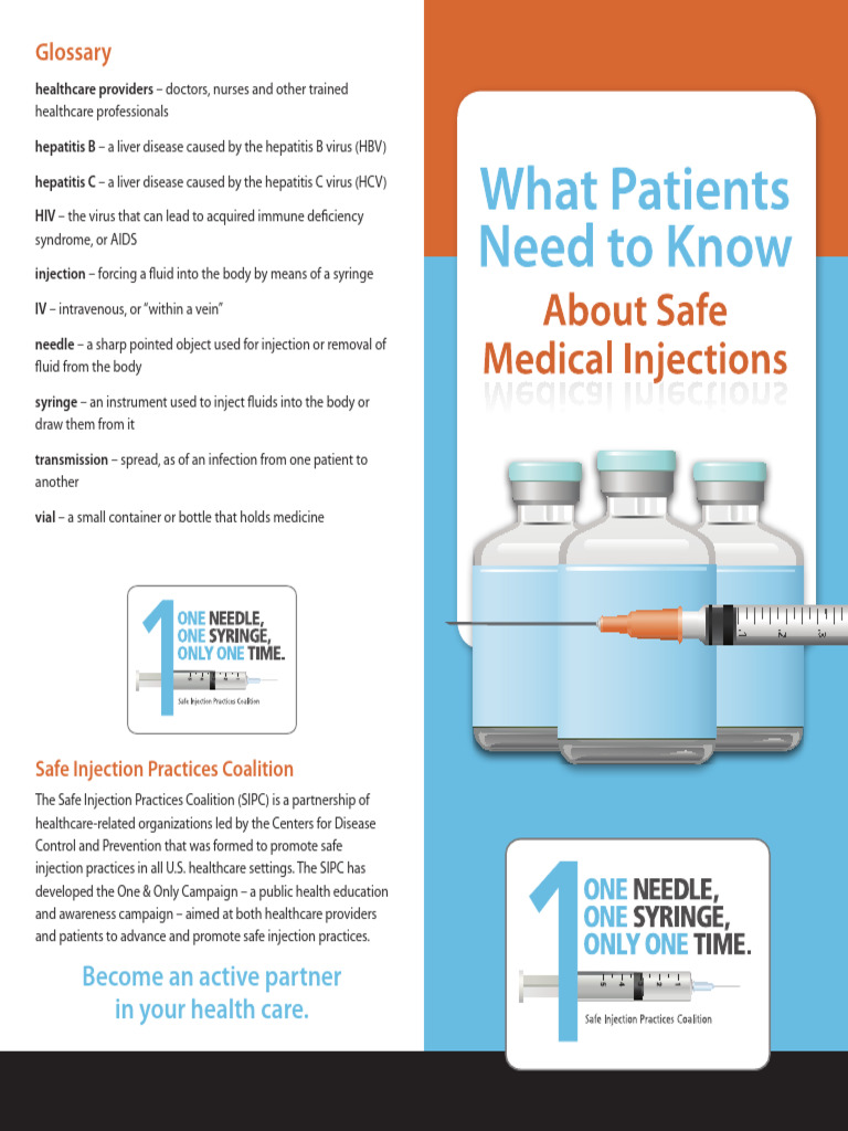 Safe Injection For Patients P | PDF | Injection (Medicine) | Hepatitis