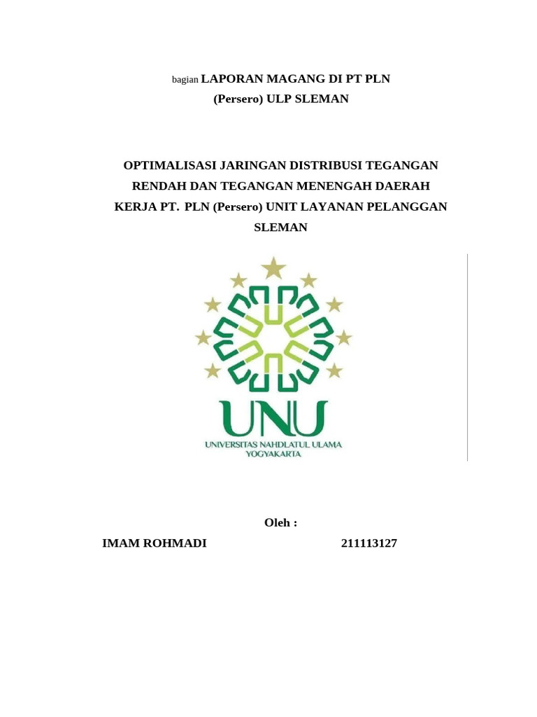 Laporan Magang Di PT PLN Coy | PDF
