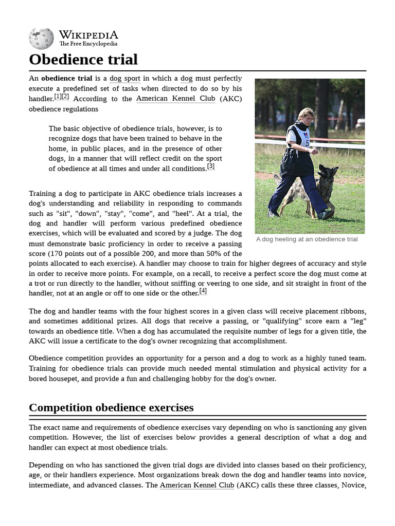 Obedience_trial | PDF | Subspecies Of Canis Lupus | Dogs