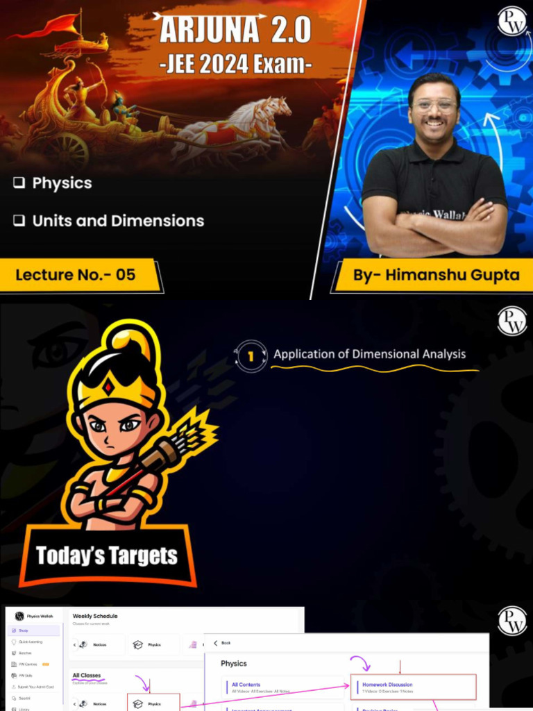 Units and Dimensions 05 - Class Notes - Arjuna JEE 2.0 2024 | PDF