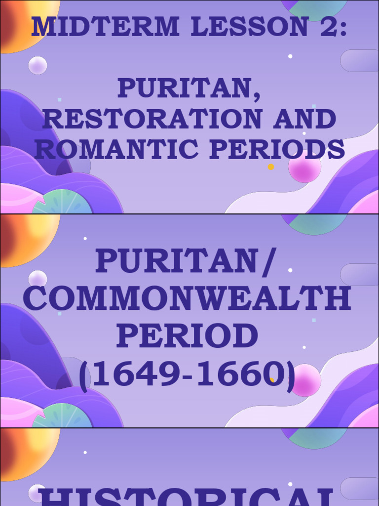 Midterm Lesson 2. Restoration Romantic Period - 103618 | PDF | John ...