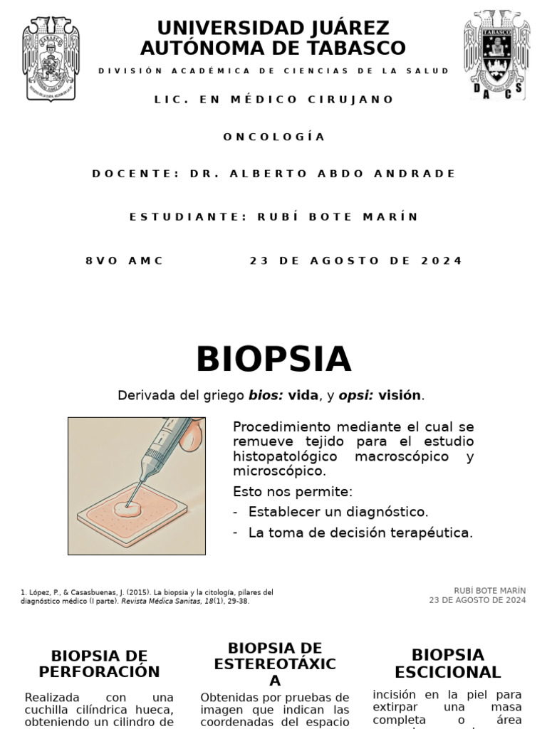 Tipos de Biopsia en Diagnóstico Médico | PDF | Biopsia | Cirugía